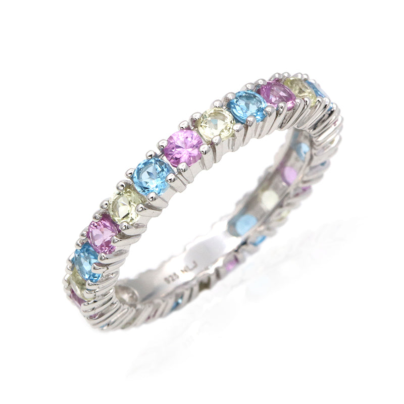 Pastel Multi-Gemstone Eternity Ring – Natalina Jewellery
